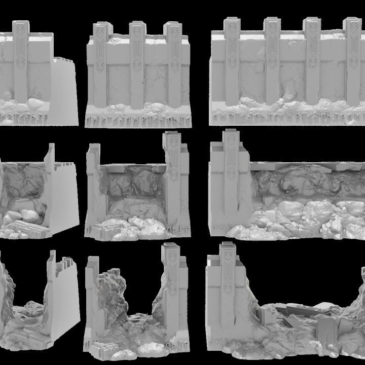 3D Printable Walls and Gate ~ Kingdom of Durak Deep by Conquest Creations
