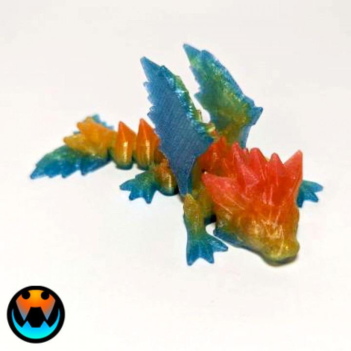 3D Printable Tiny Crystal Dragon by Cinderwing3D