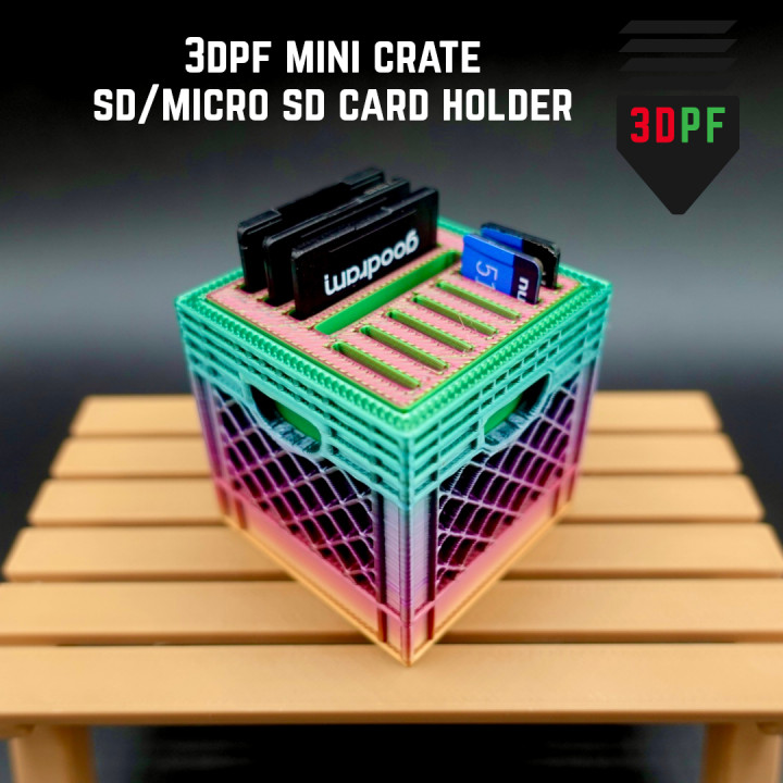 3D Printable Micro SD / SD Card Holder (50% Scale Mini Crate) by ...
