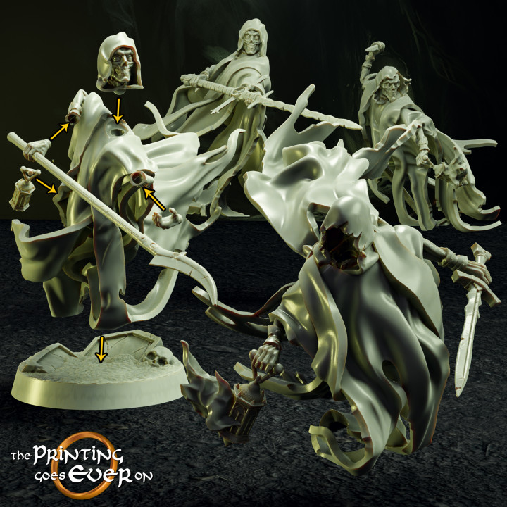 3D Printable Modular Wraiths - Presupported by The Printing Goes Ever On