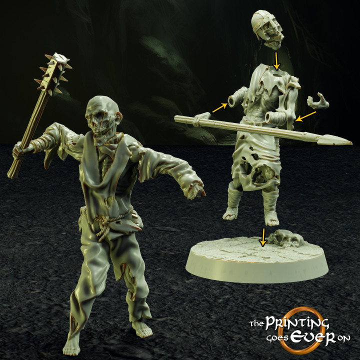 3D Printable Modular Zombies - Presupported by The Printing Goes Ever On