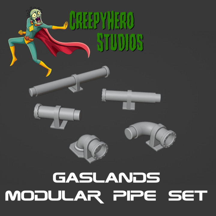 3D Printable Gaslands Modular Pipe Set by Michael Crossman