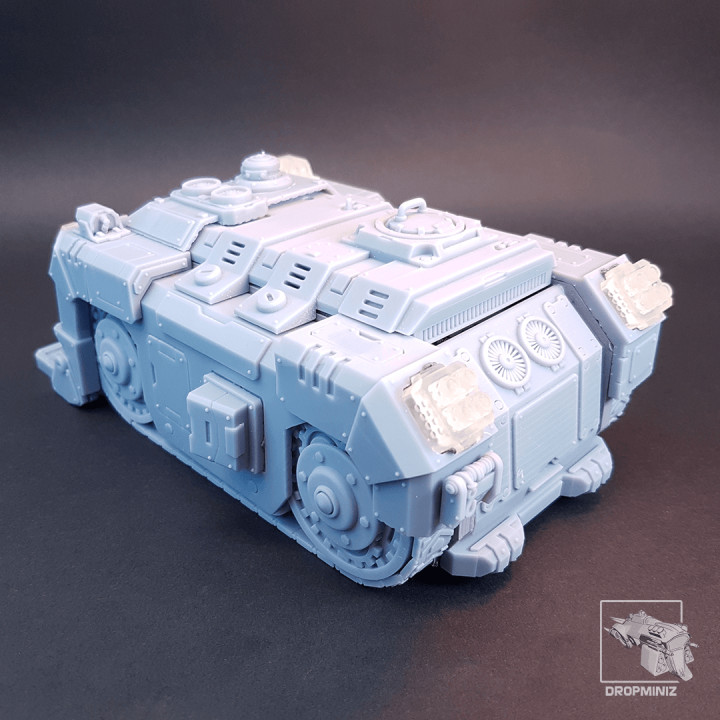 3D Printable Sci-fi Dwarf Tank - Drilldozer by DropMiniz