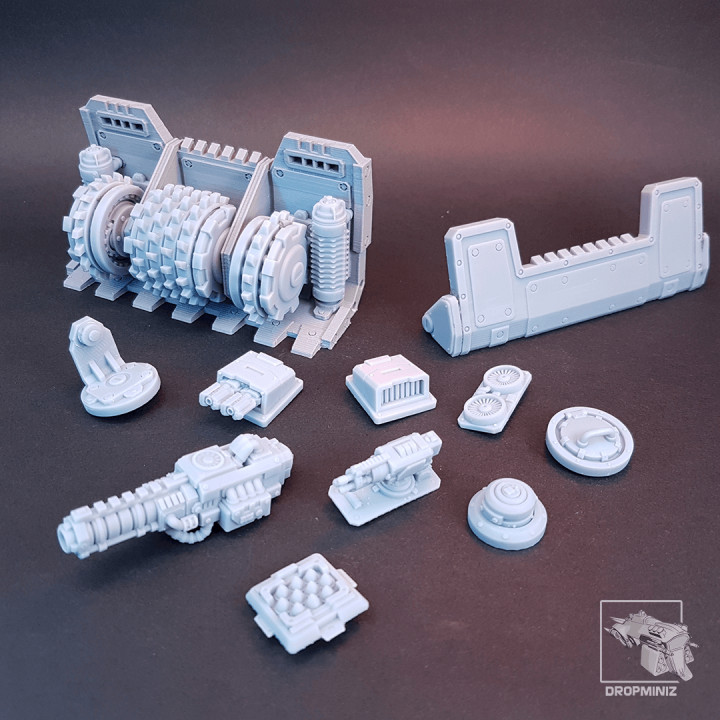 3D Printable Sci-fi Dwarf Tank - Drilldozer by DropMiniz