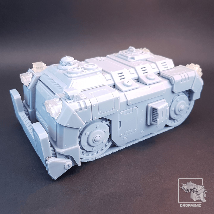 3D Printable Sci-fi Dwarf Tank - Drilldozer by DropMiniz