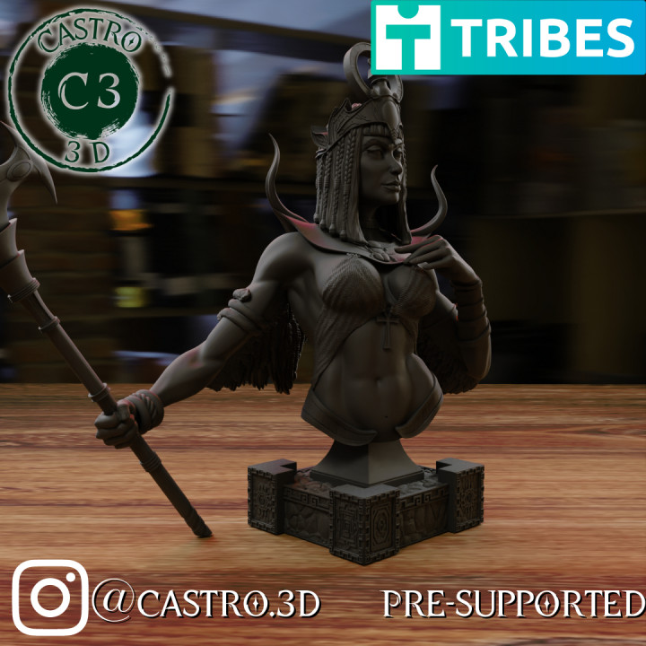 3D Printable Isis Bust - Goddess of Protection by Castro3D