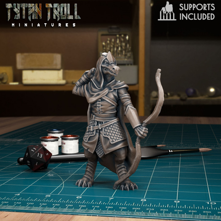3D Printable DnD Heroes Dragonborn Ranger Female [Pre-Supported] by ...