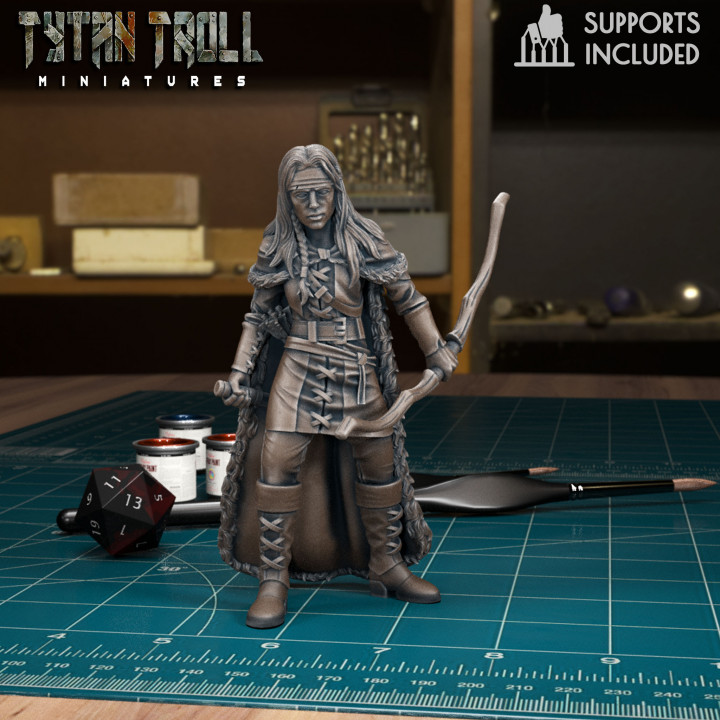 3D Printable DnD Heroes Human Ranger Female [Pre-Supported] by ...