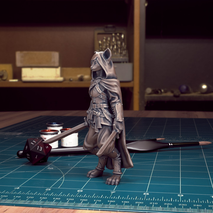 3D Printable DnD Heroes Tabaxi Ranger Female [Pre-Supported] by ...