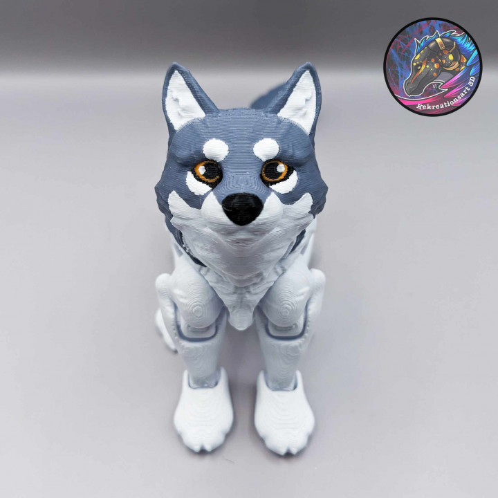 3D Printable Flexi Wolf, Articulated wolf by Kirsten M