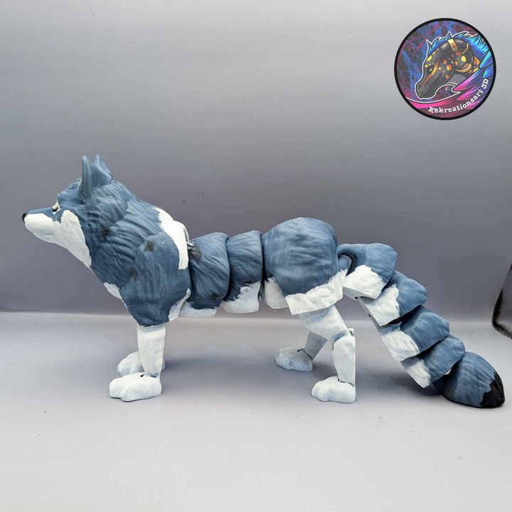 3D Printable Flexi Wolf, Articulated wolf by Kirsten M