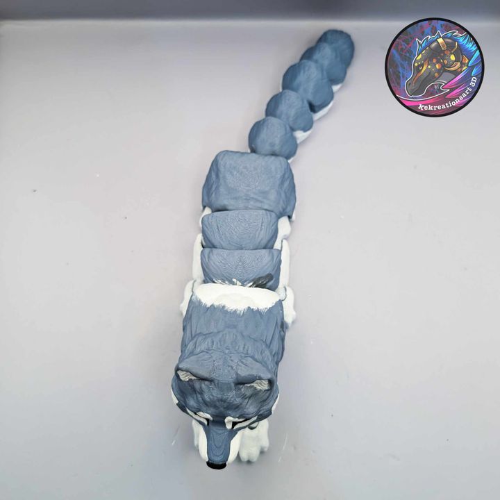 3D Printable Flexi Wolf, Articulated wolf by Kirsten M