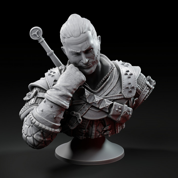 3D Printable Witcher - Bust w/ magnet holes 2x1mm by Safehold