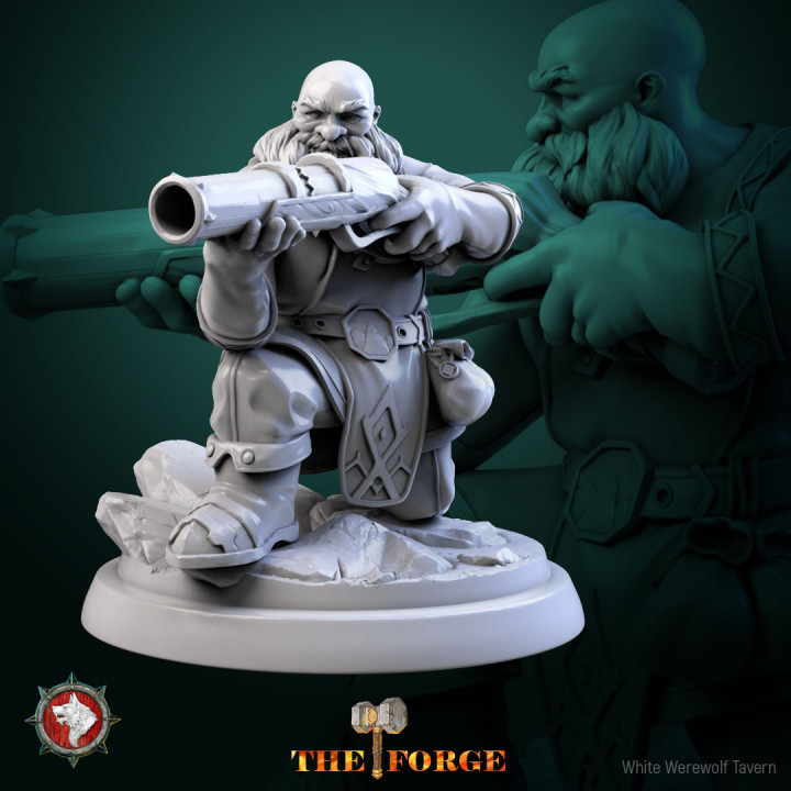 3D Printable Dwarf Gunslingers set 6 miniatures 32mm pre-supported by ...