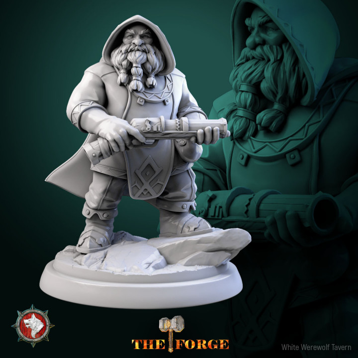 3D Printable Dwarf Gunslingers set 6 miniatures 32mm pre-supported by ...
