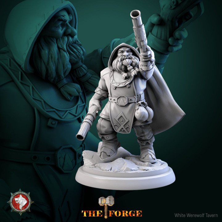 3D Printable Dwarf Gunslingers set 6 miniatures 32mm pre-supported by ...