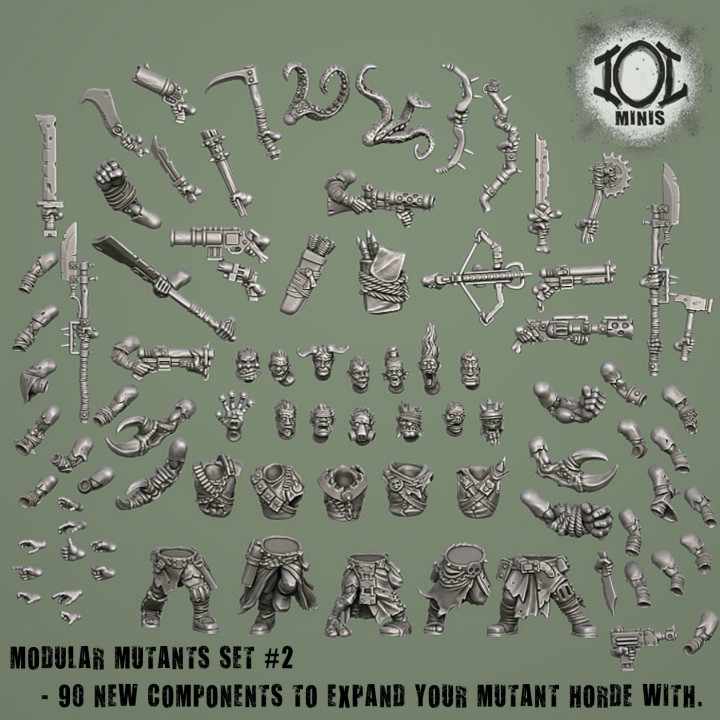 3D Printable Modular Mutants Set #2 - Multipart Post Apocalyptic Mutie ...
