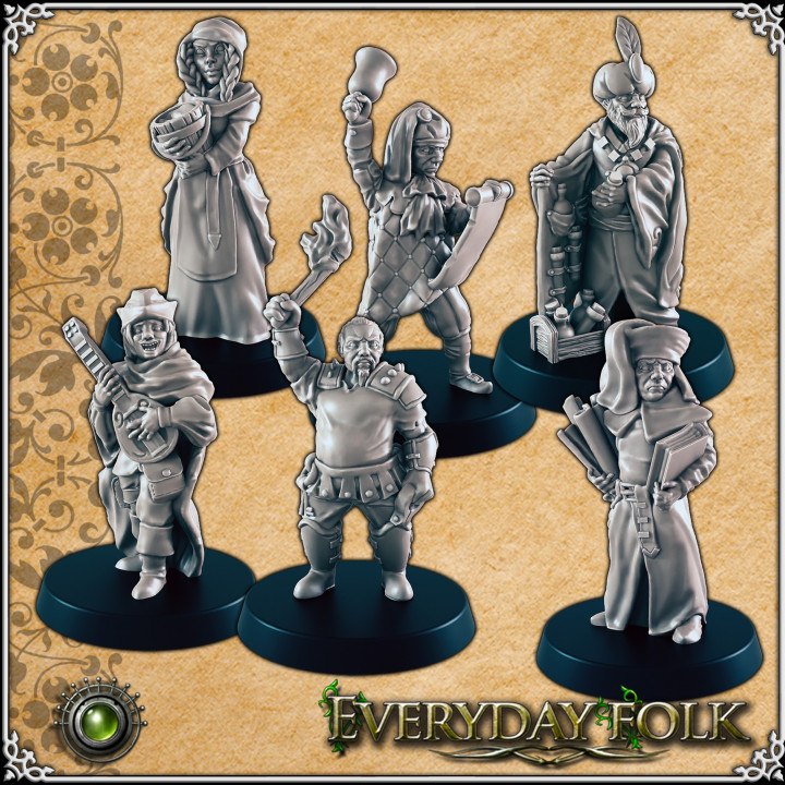 3D Printable Human Commoners Set 2 [SUPPORT-FREE] by Evan Carothers