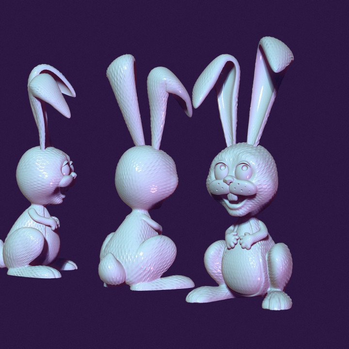 3D Printable Cartoon rabbit toy by Viktoriya Kabanova