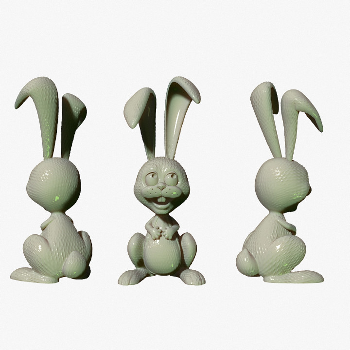 3D Printable Cartoon rabbit toy by Viktoriya Kabanova