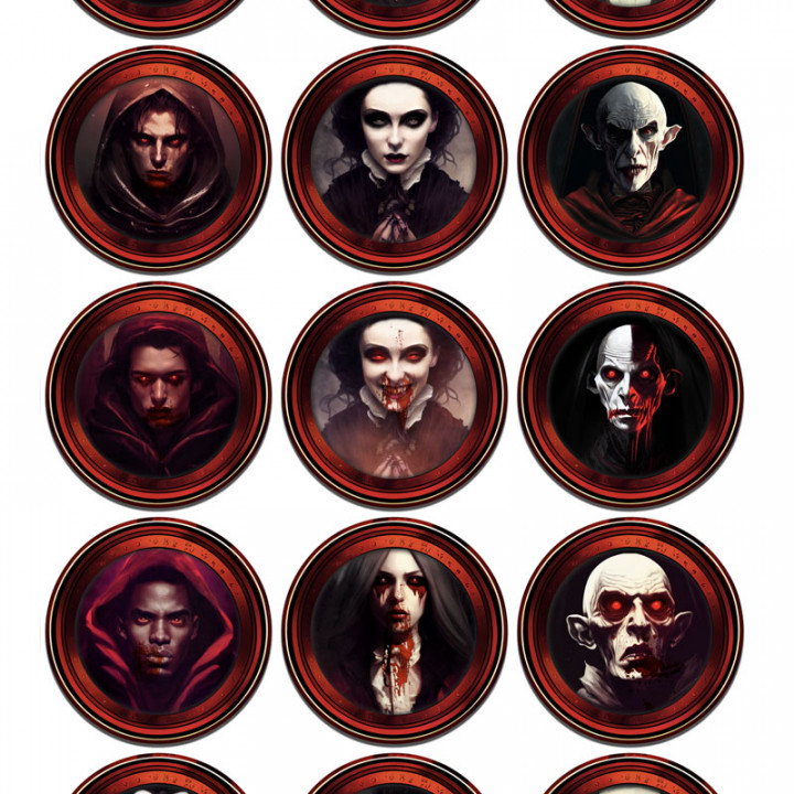 3D Printable Vampires - 15 Pack VTT / Printable Tokens by Gametee 3d ...