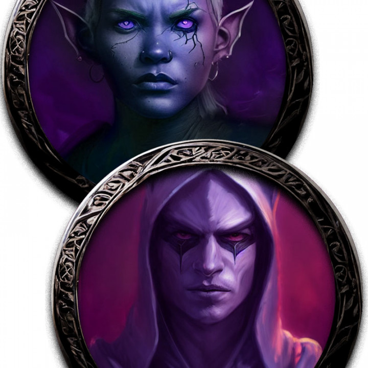 3D Printable Dark Elves / Drow - 15 Pack VTT / Printable Tokens by ...