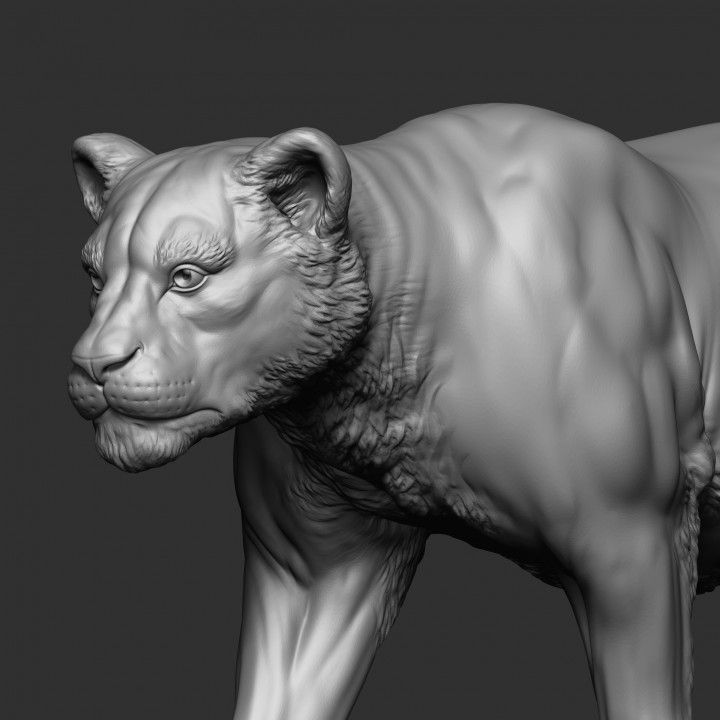 3D Printable lioness and cub by YD STUDIO
