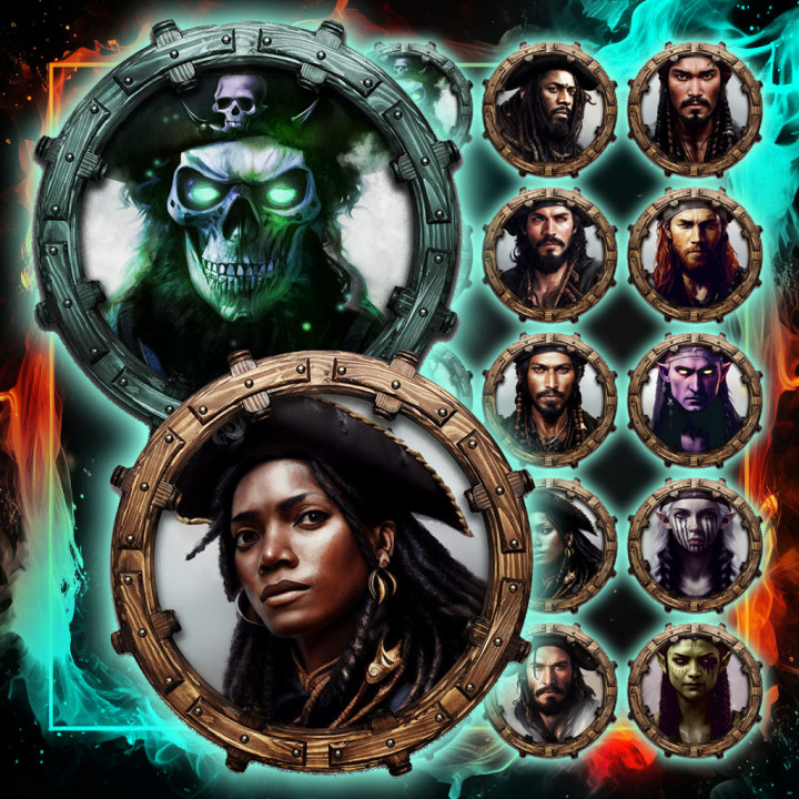 3D Printable Pirates and Ghost Pirates - 16 Pack VTT / Printable Tokens ...