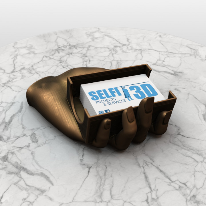 3D Printable HAND CARD HOLDER by Selfi 3D