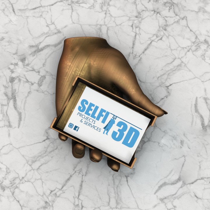 3D Printable HAND CARD HOLDER by Selfi 3D