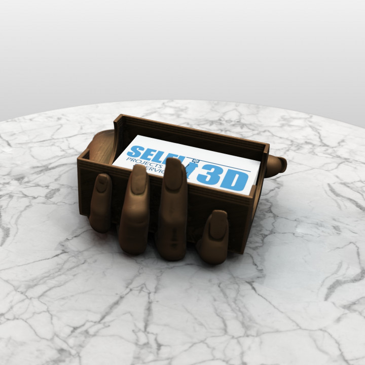 3D Printable HAND CARD HOLDER by Selfi 3D