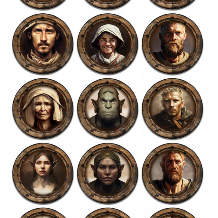 3D Printable FREE Villagers - 15 Pack VTT / Printable Tokens by Gametee ...