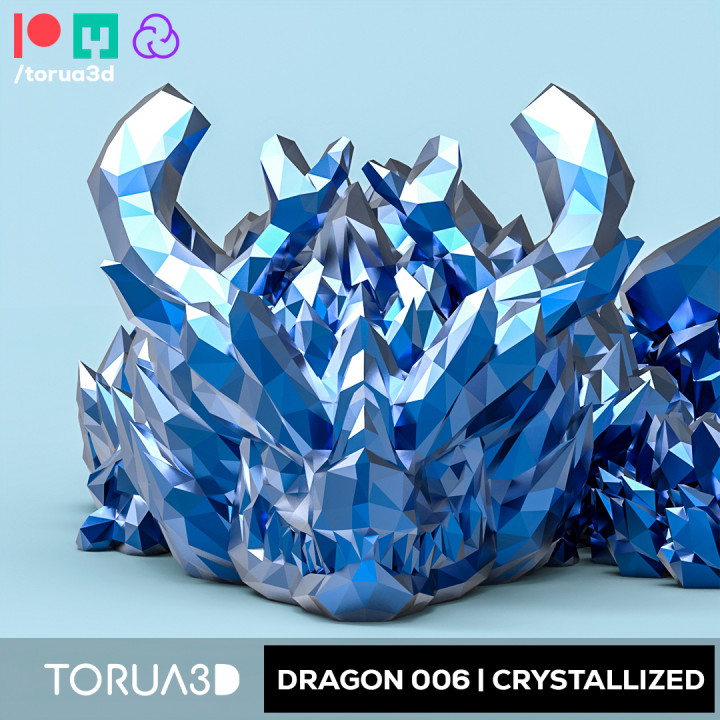 3D Printable Articulated Dragon 006 Crystallized by Torua3D