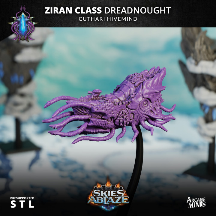 3D Printable Ziran Class Dreadnought - Cuthari Hivemind by Skies Ablaze