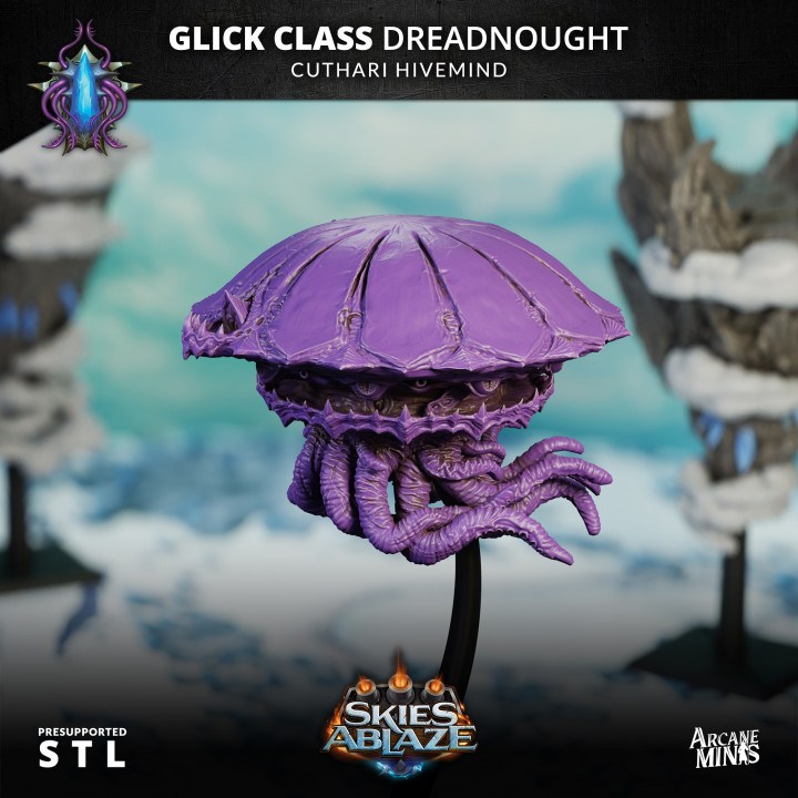 3D Printable Glick Class Dreadnought - Cuthari Hivemind by Skies Ablaze