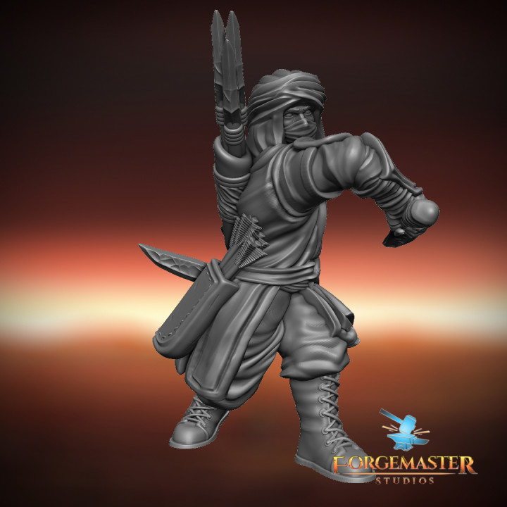 3D Printable Crimson Targe Dagger Pose 03 by Forgemaster Studios