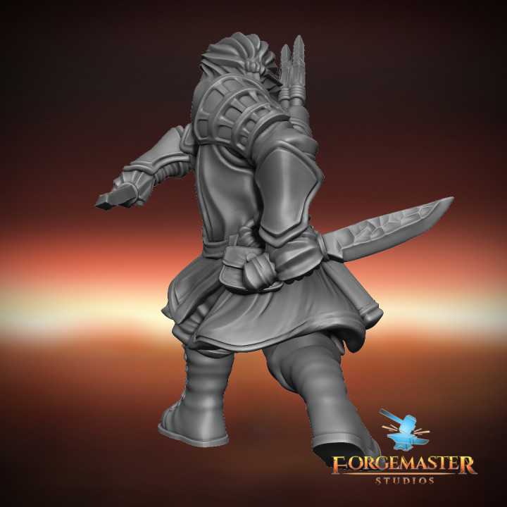 3D Printable Crimson Targe Dagger Pose 03 by Forgemaster Studios