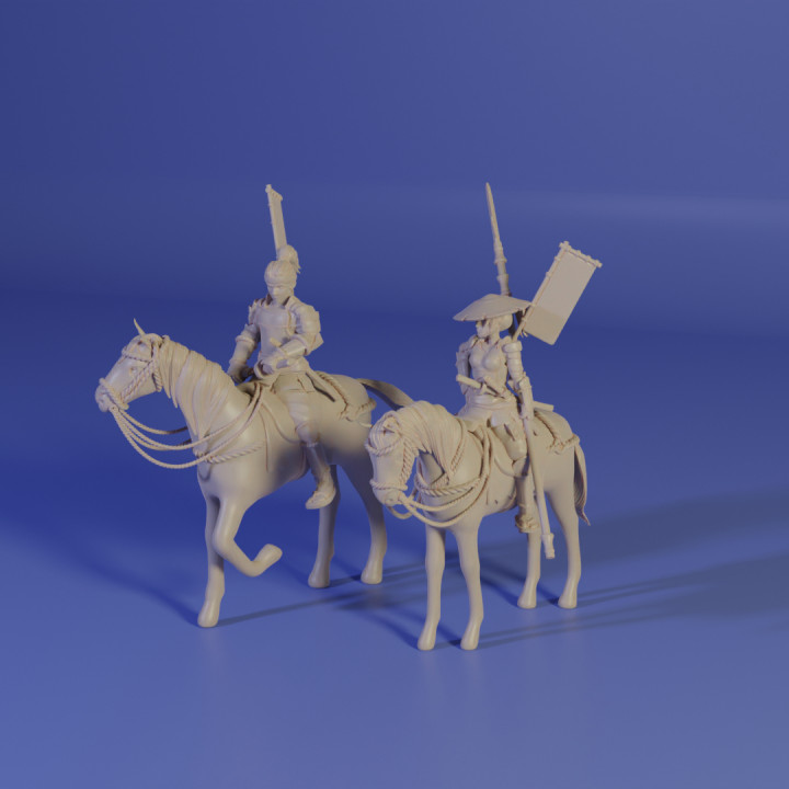 3D Printable Mounted Samurai by Steam Tatsu