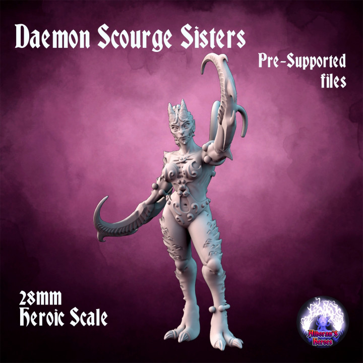 3D Printable Daemon Scourge Sister - Daemon 5 by Alboran's Heroes