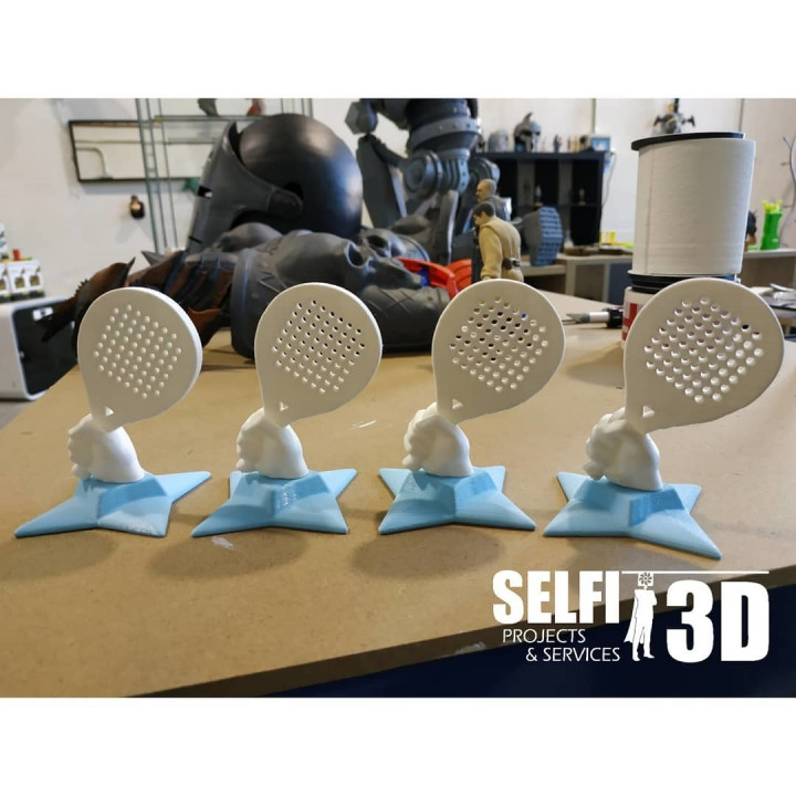3D Printable PADDLE RACKET TROPHY by Selfi 3D