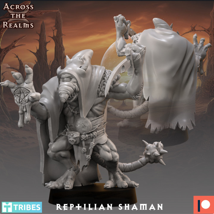 3D Printable Reptillian Shaman by Across the Realms