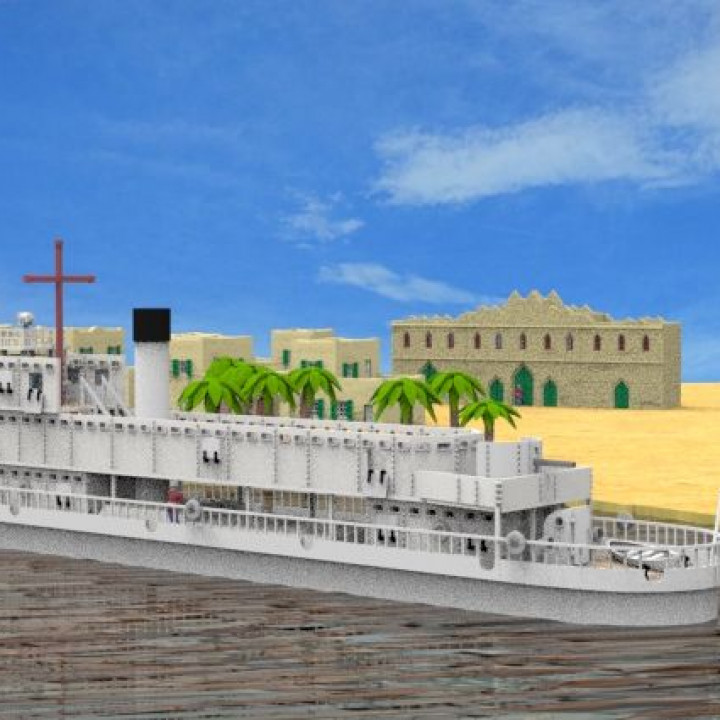 3D Printable Nile Gunboat Melik 28mm (scalable to 15mm) by Jens Najewitz