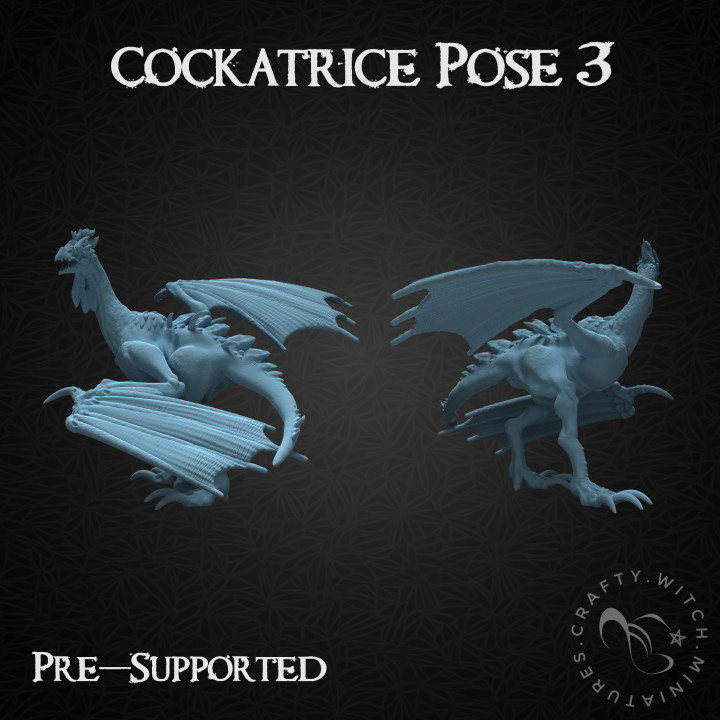 3D Printable Cockatrice by Crafty Witch Miniatures