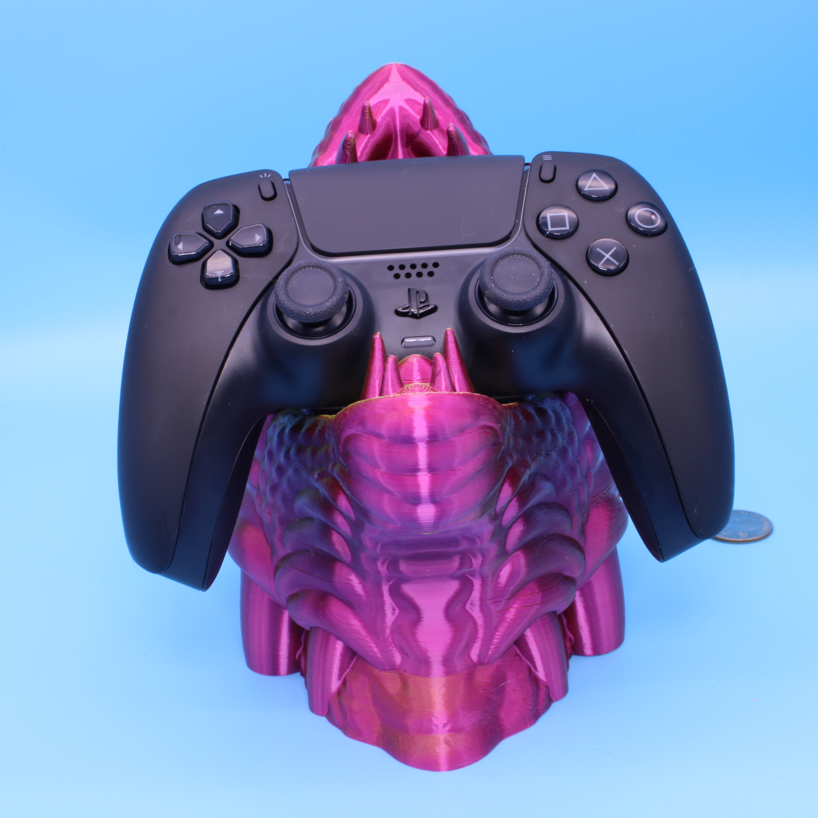 3D Printable Dragon Head Controller Holder by Kirsten M