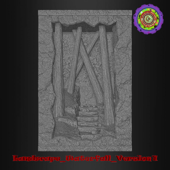 3D Printable Landscape_Waterfall_Version 1 by C2Dwellers