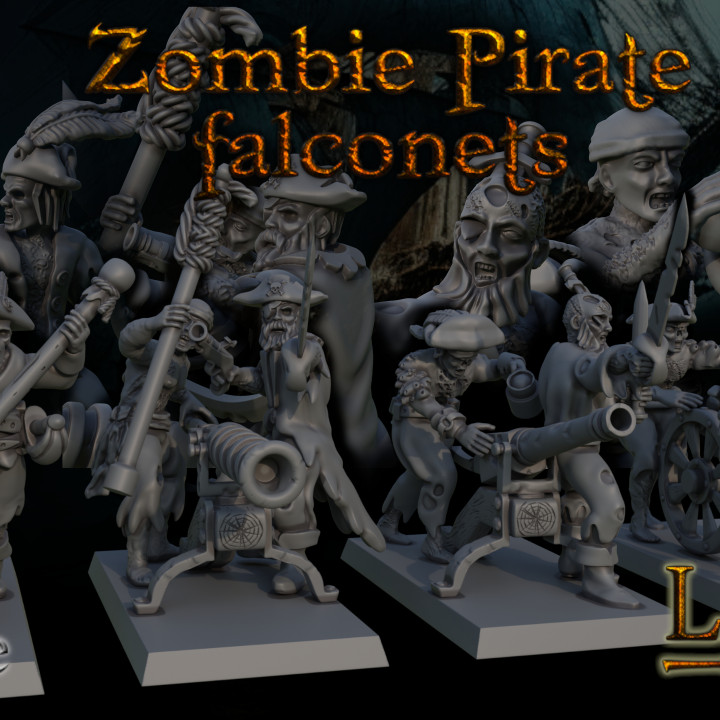 3D Printable Zombie Pirates Falconets by Landor Miniatures