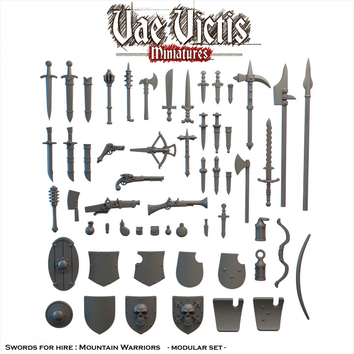 3D Printable Modular Swords for hire : Mountain warriors [PRE-SUPPORTED ...