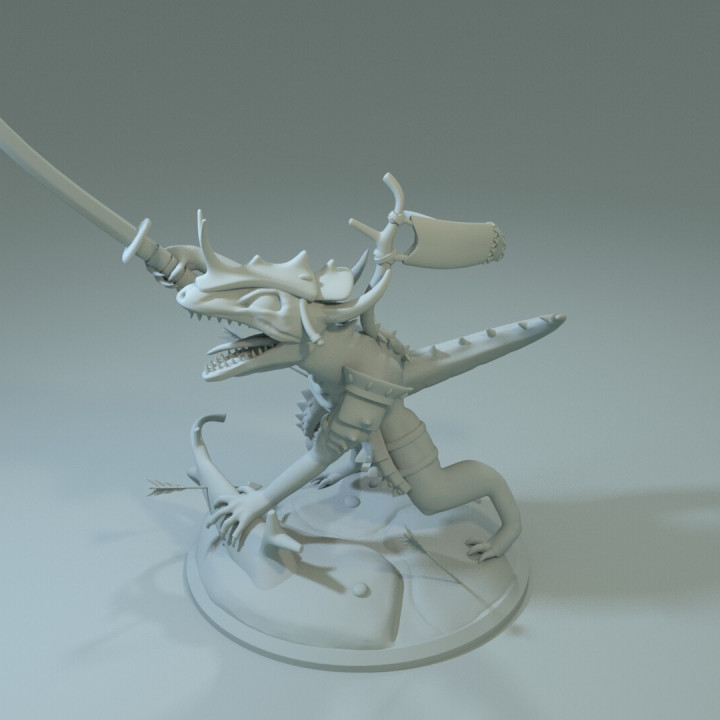 3D Printable lizard Samurai by The Cackling Kobold Company