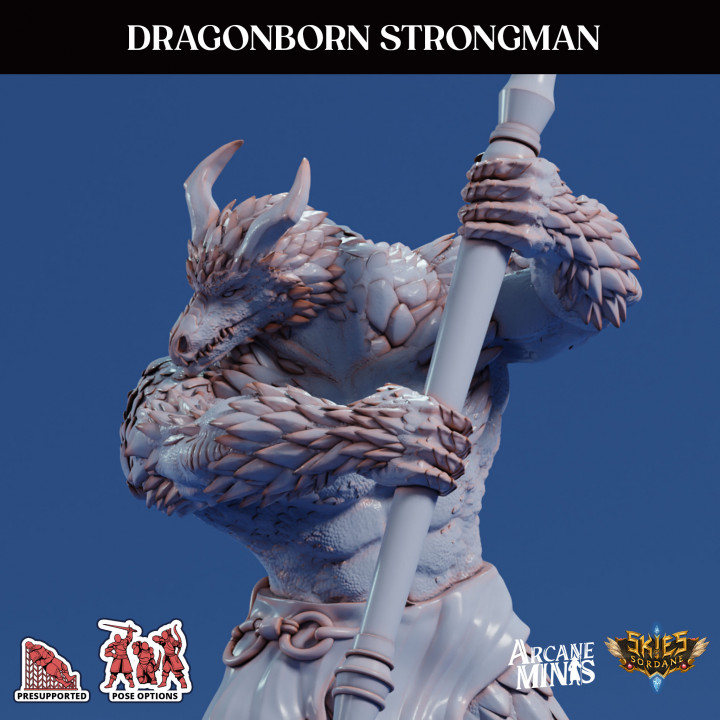 3D Printable Dragonborn Strongman by Sordane Publishing