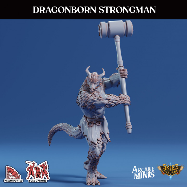 3D Printable Dragonborn Strongman by Sordane Publishing